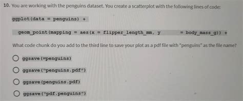 Solved You Are Working With The Penguins Dataset You Create A