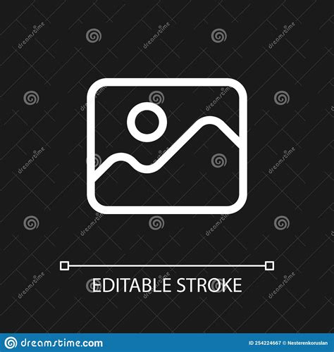 Image Pixel Perfect White Linear Ui Icon For Dark Theme Stock Vector Illustration Of Graphic