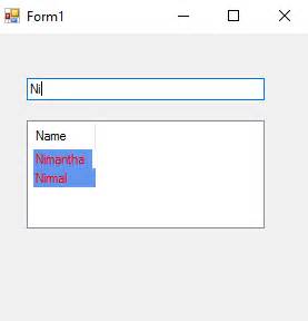 C How Can I Search For ListView Specific Item S Using TextBox