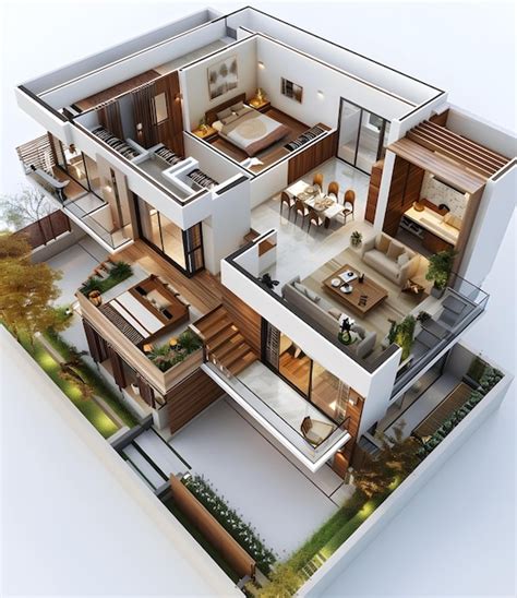 Modern House Plans 3d Home Design Premium Ai Generated Image