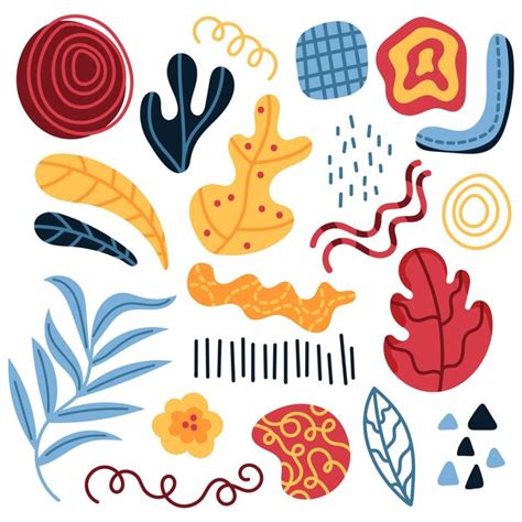 손으로 그린 추상 모양 컬렉션 무료 벡터