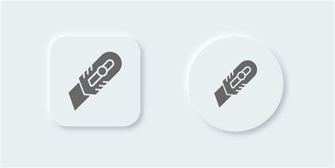 Cutter Solid Icon In Neomorphic Design Style Tool Signs Vector