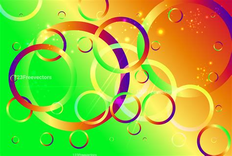 Blue Green And Orange Gradient Overlapping Circles Background