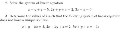 Solved Solve The System Of Linear Equation Chegg Com