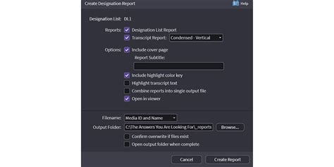 Deposition Designation Reports