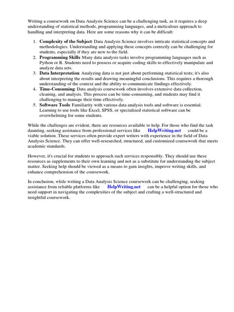 Data Analysis Science Coursework Pdf Data Data Analysis