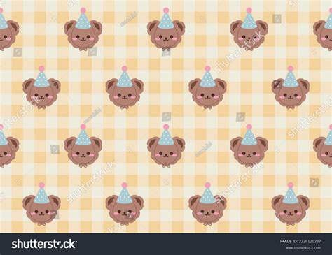 Cute Birthday Teddy Bear Seamless Pattern Stock Vector Royalty Free