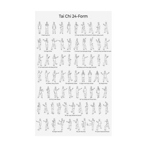 Illustrated Tai Chi Chart Poster Canvas Painting Balance Harmony