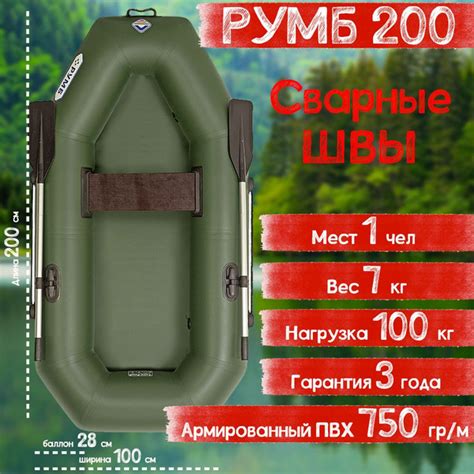 Гребная одноместная лодка Румб 200 купить на OZON по низкой цене ...