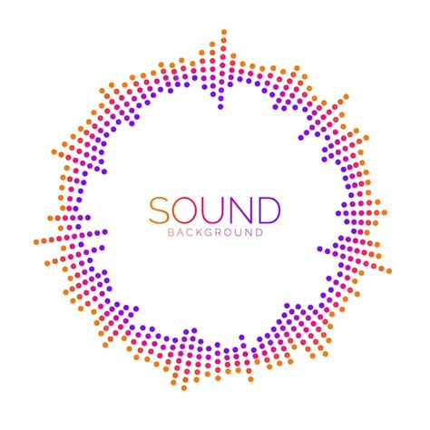 원형 음파 시각화 점선 음악 플레이어 이퀄라이저 개념 방사형 오디오 신호 프리미엄 벡터