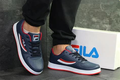 Купить Мужские кроссовки FILA Фила темно синие с белым и красным 41 ...