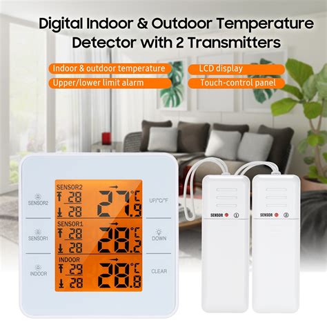 Digital Thermo Hygrometers Temperature Sensors Indoor Outdoor Probe