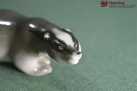 Купить Статуэтка фигурка фарфоровая «Крадущийся Барсук Фарфор ЛФЗ СССР 3 цены фото описание