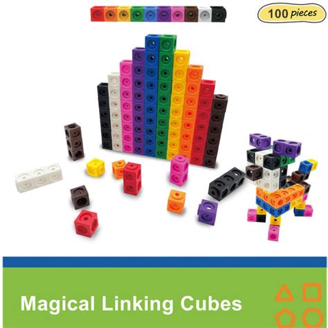 100 Piece Linking Cubes Set For Counting Sorting Stem Connecting Math Manipulatives Educational