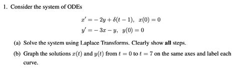Solved Consider The System Of ODEs Chegg