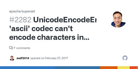 Unicodeencodeerror Ascii Codec Cant Encode Characters In Position 0