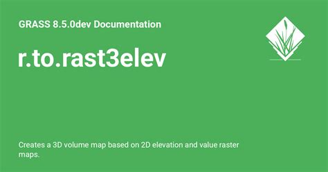 R To Rast3elev Grass 8 5 0dev Documentation
