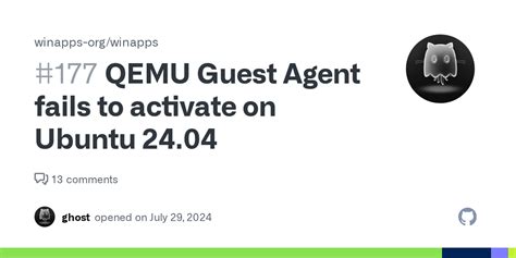 Qemu Guest Agent Fails To Activate On Ubuntu 2404 · Issue 177 · Winapps Orgwinapps · Github