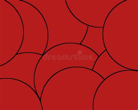 Red Abstract Background With Circle Lines Intersecting Each Other Stock Illustration