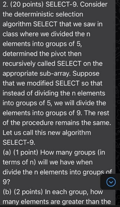 Solved 2 20 Points Select 9 Consider The Deterministic