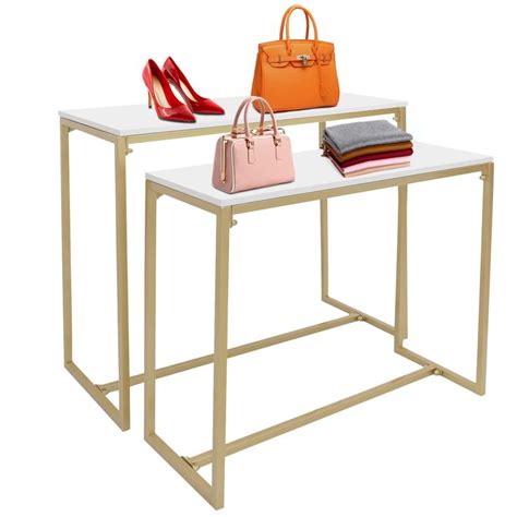 Modern Nesting Tables Retail Display Tables Set Of 2 Shoes And Handbags