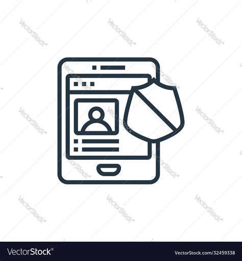 Privacy Icon Isolated On White Background Outline Vector Image