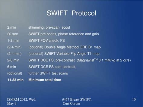 Ppt 457 Sweep Imaging With Fourier Transform Swift In Breast