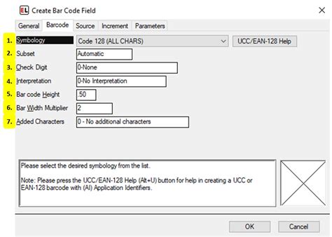 Barcode Field Properties — Easylabel 700 Documentation