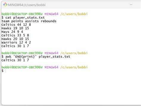 How To Use Awk To Print Last Line Of A File Collecting Wisdom