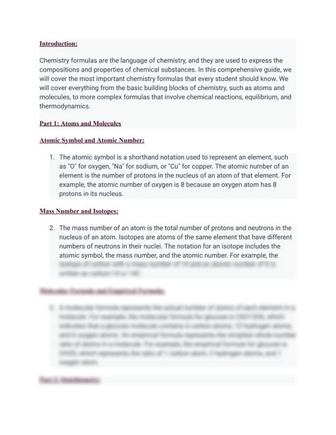 SOLUTION Chem Formulas Guide Studypool