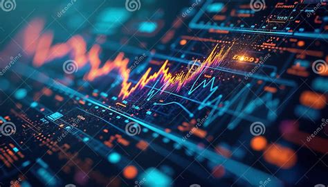 Digital Display Shows Dynamic Tech Graphs Charts Futuristic Interface Illustrates Digital
