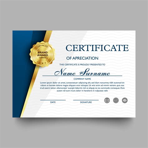 Plantilla De Certificado De Vector Plantilla De Certificado De Logro