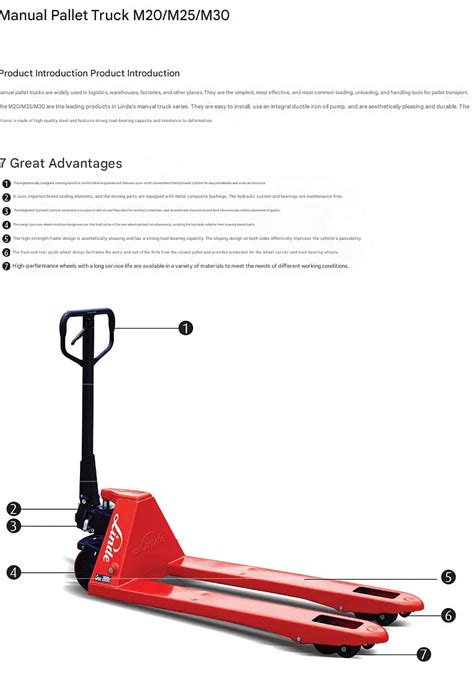 Linde Manual Hydraulic Pallet Truck M20 685 2 Ton Capacity Ergonomic