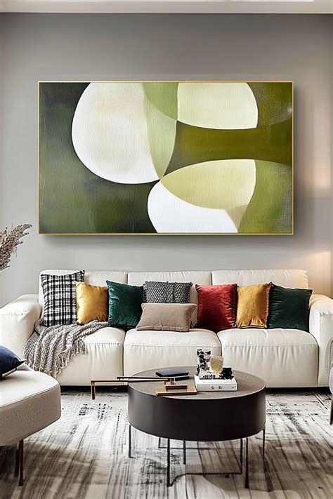 Original Handmade Green Abstract Wall Art Väggkonst Kunst