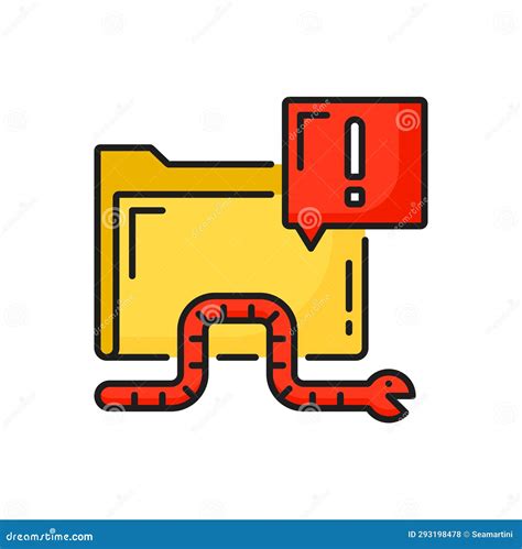 Virus On Email Cyber Attack Computer Warm Color Stock Vector