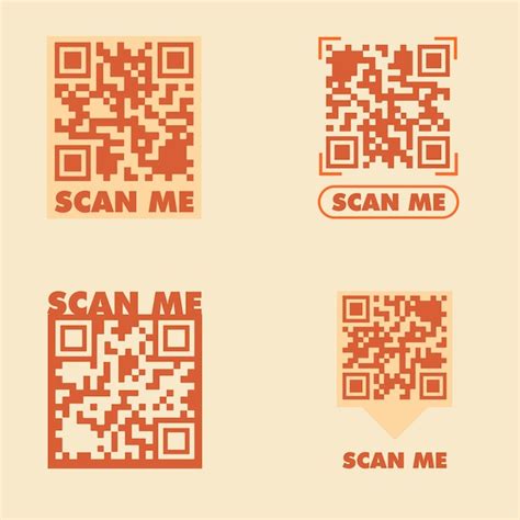 Qr 코드 스티커 컬렉션 나를 스캔 프리미엄 벡터