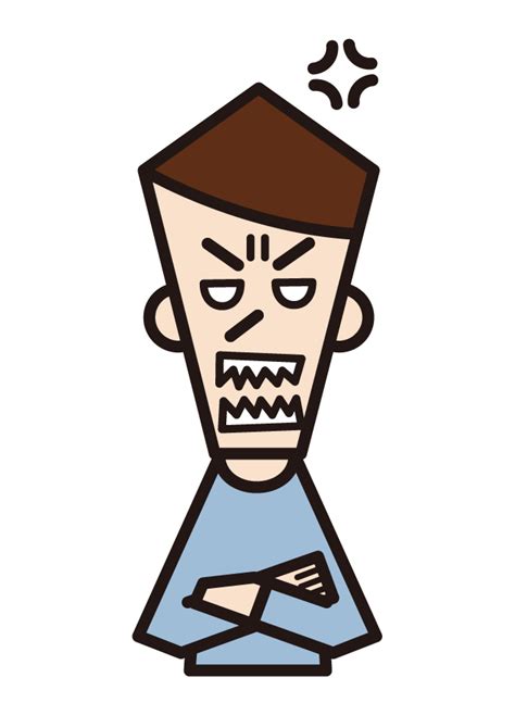 화가 난 남자의 일러스트 무료 일러스트 소재집 Kukukeke