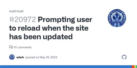Prompting User To Reload When The Site Has Been Updated · Issue 20972