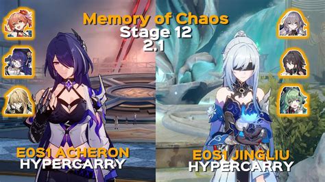 Hsr 2 1 Moc Stage 12 3 Stars E0s1 Acheron Hypercarry And E0s1 Jingliu