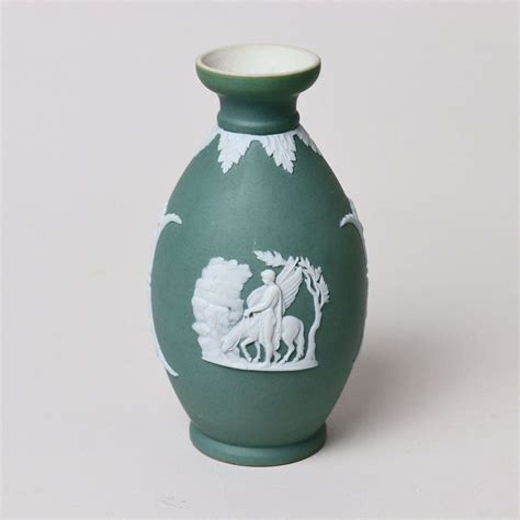 Wedgwood Green Jasper Bud Vase In Wedgwood Coloured Jasper