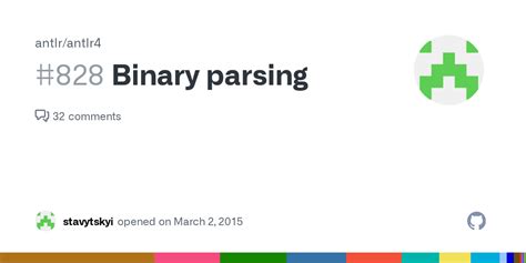 binary parsing · issue 828 · antlr antlr4 · github
