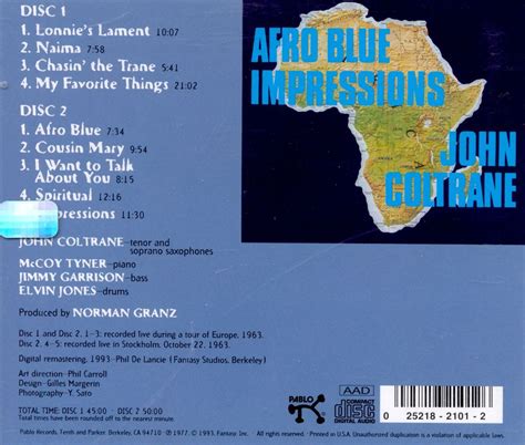 John Coltrane Afro Blue Impressions Cd Opus3a