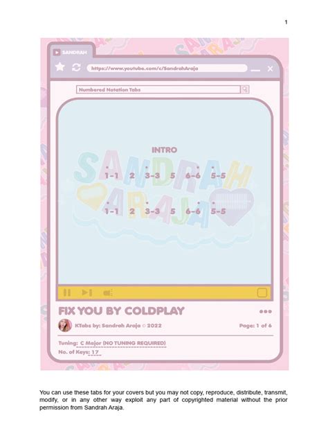 Fix You Numbered Notation Mfxbed Pdf