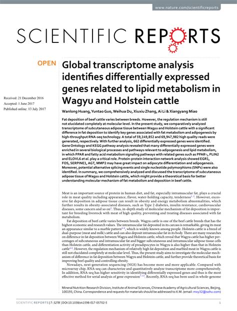 Pdf Global Transcriptome Analysis Identifies Differentially Expressed
