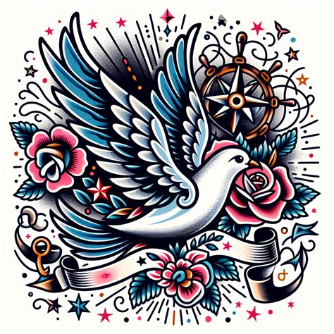 Best American Traditional Dove Tattoo Generator Vondy