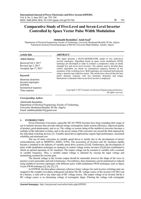 Comparative Study Of Five Level And Seven Level Inverter Controlled By Space Vector Pulse Width