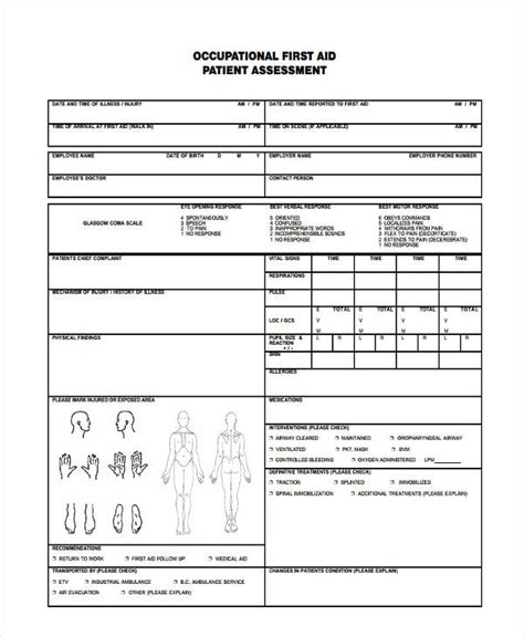 Free Printable Patient Assessment Forms Printable Forms Free Online