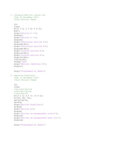 tugas pemrograman komputer dengan aplikasi matlab docx