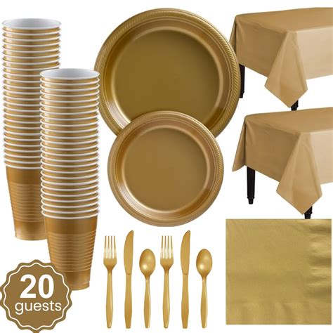 Single Color Solid Color Disposable Tableware Gold Plates Cups Paper