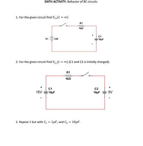 Solved SIXTH ACTIVITY Behavior Of RC Circuits For The Chegg